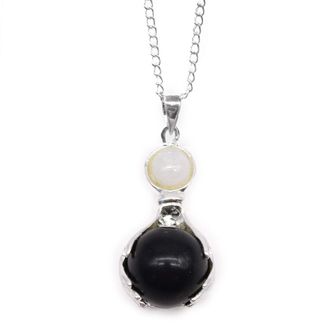 Ancient Wisdom Anh&auml;nger Gemstone Healing Hands Pendant - Black Agate GPJ-15 Marke, Einheitsgr&ouml;&szlig;e, Metall, Kein Edelstein