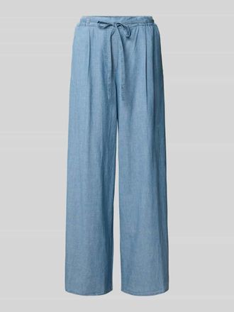 Stefanel Wide Fit Hose mit Bundfalten in Denim-Optik