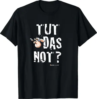 Werner Liakai: Herren T-Shirt, Schwarz, S, Cartoon, Klassisch, Rundhals, Halbarm, Standardlänge, Klassische Passform, Baumwolle 50%, Polyester 50%