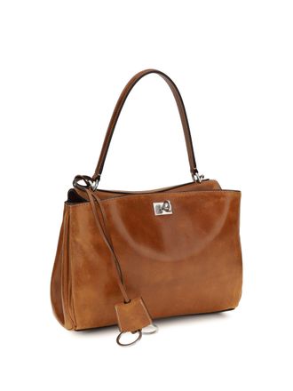 Balenciaga Womens Handbag Rodeo Tan Lambskin Cowboy Leather Handbags Hand Bags