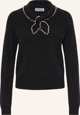 Essentiel Pullover Kasa Mit Schluppe Und Schmuckperlen schwarz