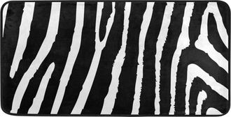 Mnsruu Küchenteppich, Zebra-Haut-Muster, Badezimmerteppich, Waschküche, Teppich, weich, rutschfest, wasserabweisend