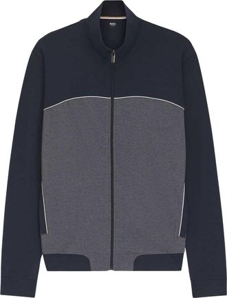 HUGO BOSS Trainingsjacke f&uuml;r Herren, Kontrastpaspel (Dunkelblau)
