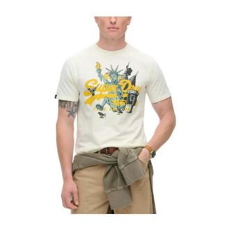 Superdry Homme, Tops, Blanc, Taille: S T-shirt Graphique New York