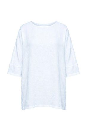 Miamoda Longbluse Bluse oversized Musselin 3/4-&Auml;rmel
