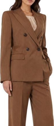 Max Mara Virgin Wool Double-Breasted Blazer - Brown