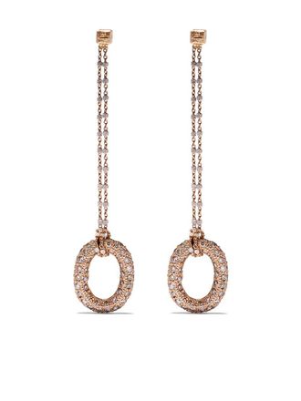 Carolina Bucci 18kt Pave Links Rotgoldohrringe mit Diamanten - Rosa
