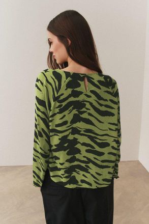 Next Langarmbluse Lang&auml;rmelige Bluse mit Drehdetail am Ausschnitt (1-tlg)