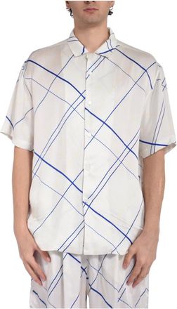 Ih Nom Uh Nit IH NOM UH Nit, Homme, Chemises, Beige, Taille: M Chemise &agrave; Manches Courtes avec Logo Imprim&eacute;