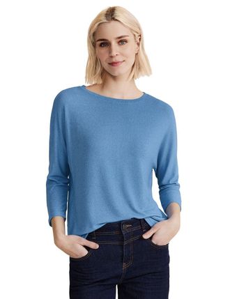 Street One Damen T-Shirt 3/4 Arm, light spring blue melange, 40
