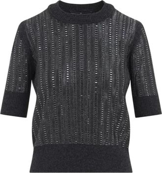 Ermanno Scervino Femme, Pulls, Gris, Taille: 36 FR Haut en maille avec d&eacute;coupe