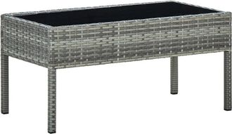 vidaXL Gartentisch Grau 75x40x37 cm Poly Rattan - Vidaxl