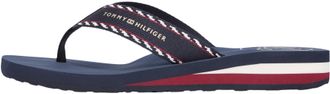 Tommy Hilfiger Damen Hilfiger Webbing Beach Sandal Fw0Fw09038 Zehentrenner, Blue (Space Blue), 39 EU