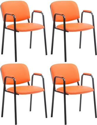 Clp 4er Set Besucherst&uuml;hle Ken Pro Kunstleder orange