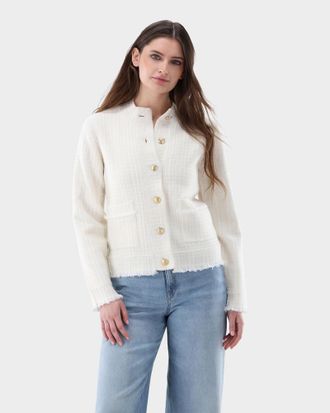 van Laack Blazer gestrickt mit Tweed Optik