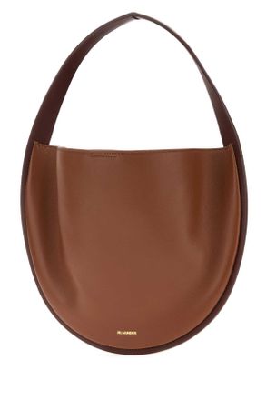 Jil Sander Womens Pivot Hobo Brown Ovine Leather