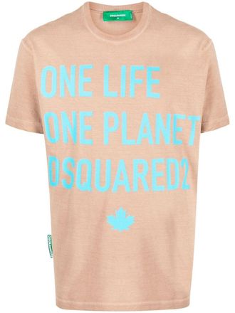 Dsquared2 t-shirt à slogan imprimé - Marron