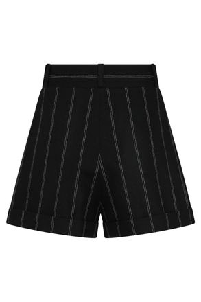 The Mannei Womens Wool Pin-Striped Shorts Black