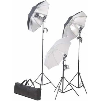 vidaXL Fotostudio-Beleuchtung Set 24 Watt mit Stativen & Schirmen Vidaxl
