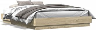 Les Tendances Cadre de lit ch&ecirc;ne sonoma 160x200 bois ding&eacute;nierie