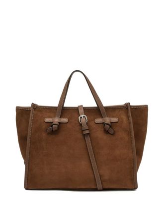 Gianni Chiarini sac cabas en daim &agrave; d&eacute;tail nou&eacute; - Marron