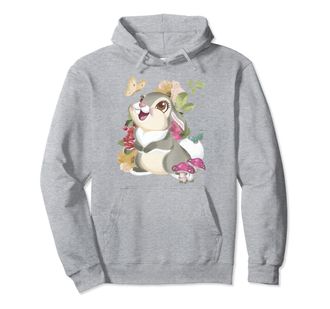 Disney Bambi Thumper Vintage Floral Portrait Pullover Hoodie