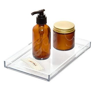 InterDesign iDesign The Sarah Tanno Collection Catch-AllStorage Tray aus recyceltem Kunststoff, mittelgro&szlig;, Rauch/Schwarz