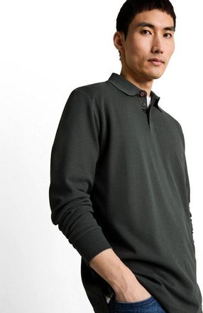 Tom Tailor Langarm-Poloshirt mit Polokragen und Knopfleiste
