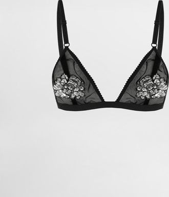 Dolce & Gabbana Tulle And Lace Bra - Frau Unterwäsche Schwarz 1