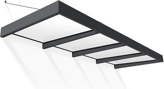 Palram Canopia by Palram Vordach f&uuml;r Haust&uuml;r Sophia XL 4000 Pultvordach 140x379cm grau Weiss Opal Sonnenschutz Haust&uuml;rvordach inkl. Regenrinne