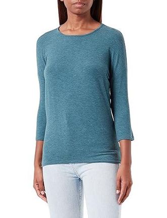 Only Onlglamour 3/4 Top Jrs Noos Femme T-shirt manches longues, Bleu Sarcelle Profonde/D&eacute;tail : M&eacute;lang&eacute;, S