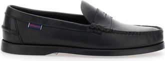 Sebago Homme, Chaussures, Noir, Taille: 40 1/2 EU Chaussures plates noires Dolphin Waxed