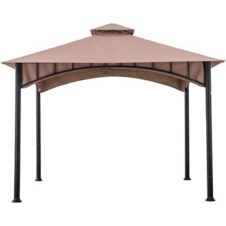 Sunjoy Direct Sunjoy - Tonnelle en tissu lauro en marron - 340cm x 340cm