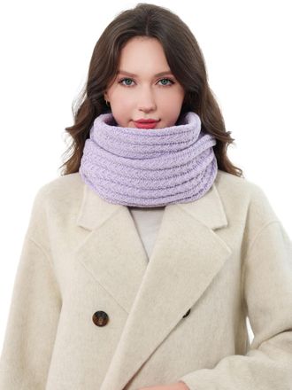 DonDon Schal Damen Winter Winterschal Strickschal Loop Schal Schlauchschal - Fliederfarben