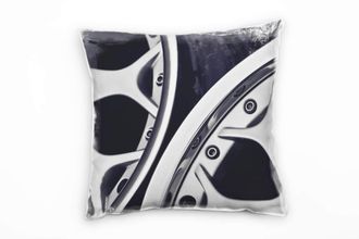 Paul Sinus Art Macro, Auto, R&auml;der, Felgen, Silber, grau Deko Kissen 40x40cm f&uuml;r Couch Sofa Lounge Zierkissen - Dekoration zum Wohlf&uuml;hlen