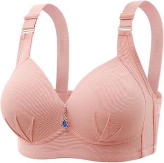 Generic Soutien-gorge confortable c&ocirc;tel&eacute; sans fil pour femme, sous-v&ecirc;tement quotidien doux sans armature avec pendentif | larges bretelles r&eacute;glables - Soutien