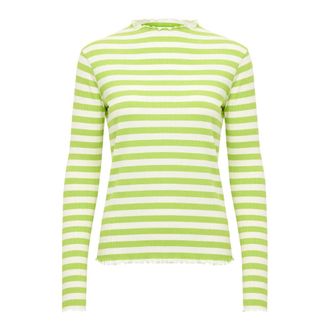 Karen by Simonsen Gestreiftes Langarmshirt Hellgr&uuml;n - - Tops - Damen - Gr&uuml;n - L