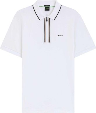 HUGO BOSS Philix Poloshirt f&uuml;r Herren, Schnell trocknend, kurz&auml;rmlig (Wei&szlig;)