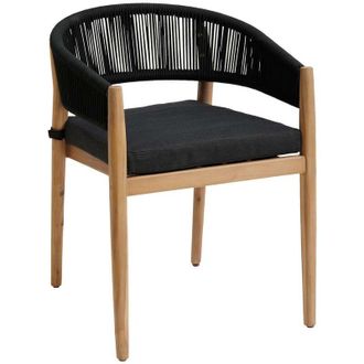 Hesperide Hesperide - Lot de 2 fauteuils de jardin Tevio anthracite - Structure en aluminium trait&eacute; &eacute;poxy - Dossier en cordage - Coussin d&eacute;perlant anti-UV
