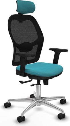 Piqueras y Crespo Ergonomischer Stuhl mit Lendenwirbelst&uuml;tze mit 2D-Armlehnen und h&ouml;henverstellbarem Kopfteil, ausgestattet mit Syncro/Traslack und injiziertem Schaumst