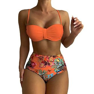 Generic Ensemble bikini pour femme &eacute;l&eacute;gant et sexy - Deux pi&egrave;ces - Triangle - Col en V - Maillot de bain push-up - Maillot de bain incurv&eacute; - Haut de bikini - 
