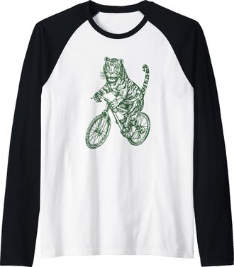 Seembo Tiger Cycling Fahrrad Lustig Biker Animal Biking Bike Raglan