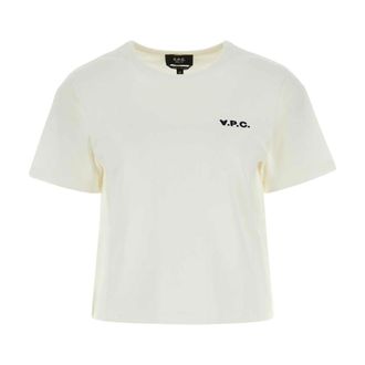 A.P.C. Ivory Baumwoll Tee - - Tops - Damen - Wei&szlig; - M