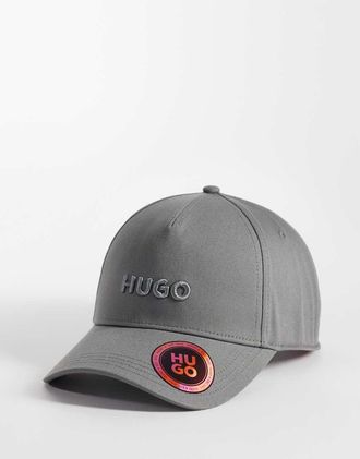HUGO BOSS HUGO Red - Casquette en serg&eacute; de coton &agrave; logo - Marron fonc&eacute;-Brown