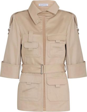 Gloria Coelho patch-pocket belted jacket - Nude