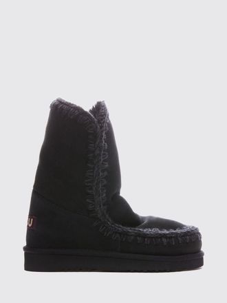 Mou Bottes Eskimo en daim avec coutures en laine