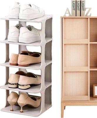 Generico Schmaler Schuhschrank, stapelbarer Regalturm, stapelbar, f&uuml;r Zuhause, Eingang, T&uuml;r, Schrank, Bad, Balkon, Flur