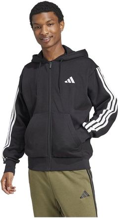adidas Herren Essentials 3-Stripes Fleece Kapuzenpullover, Schwarz, 3XL
