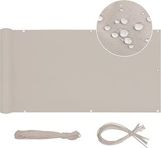 Sekey Brise Vue Balcon Occultant Oxford Protection UV Opaque R&eacute;sistant aux Intemp&eacute;ries 90 x 500cm, avec Attaches de c&acirc;ble et Cordons, Taupe