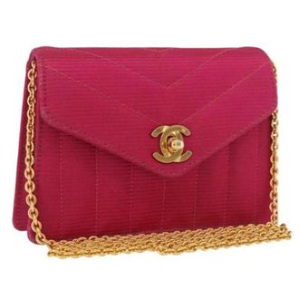 Chanel unisex, Pre-owned, Rouge, Taille: ONE Size Sac bandouli&egrave;re vintage en satin pr&eacute;-poss&eacute;d&eacute;